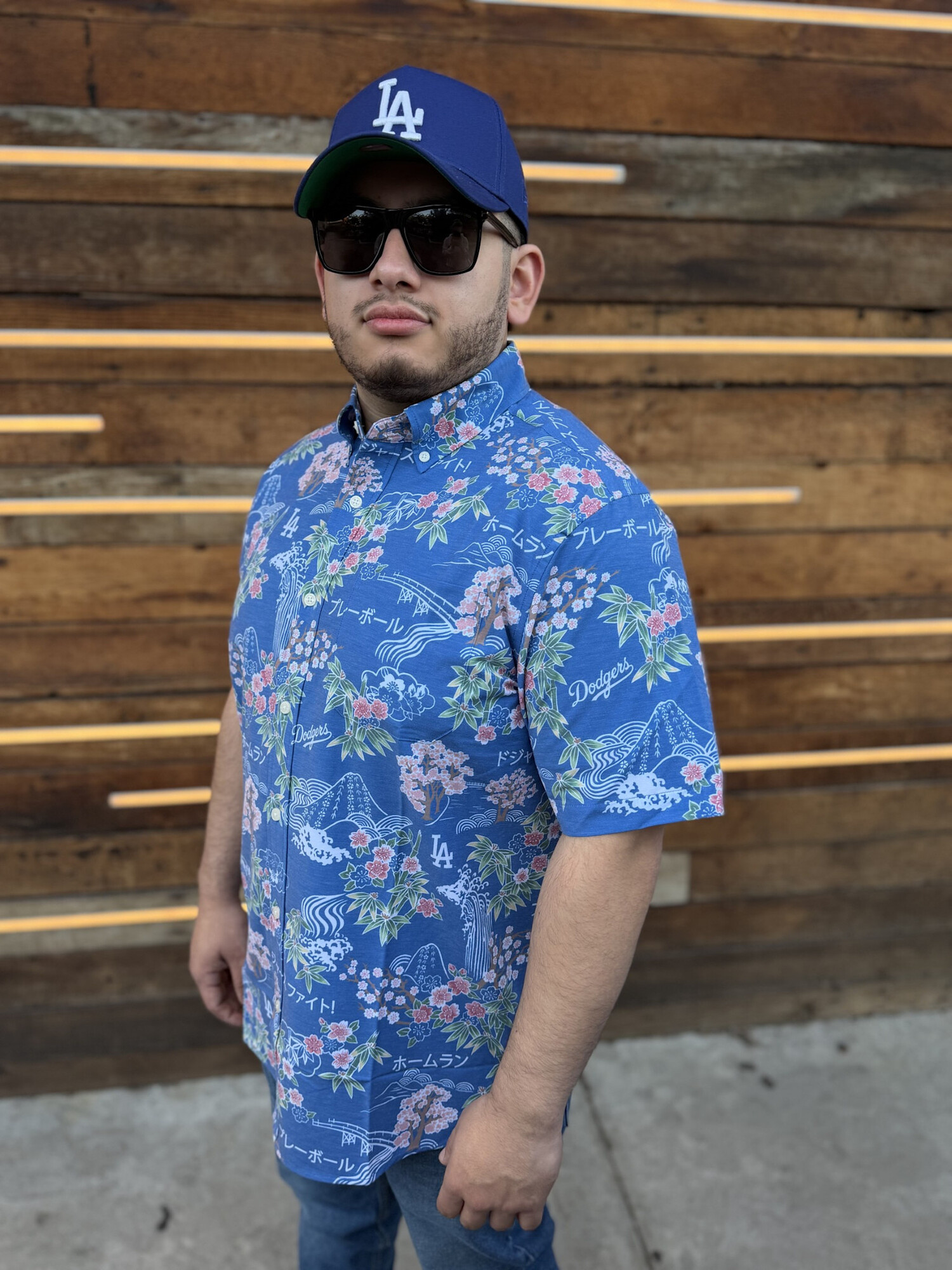 LA Dodgers Reyn Spooner Royal Sakura Spring Performance Button-Down ...