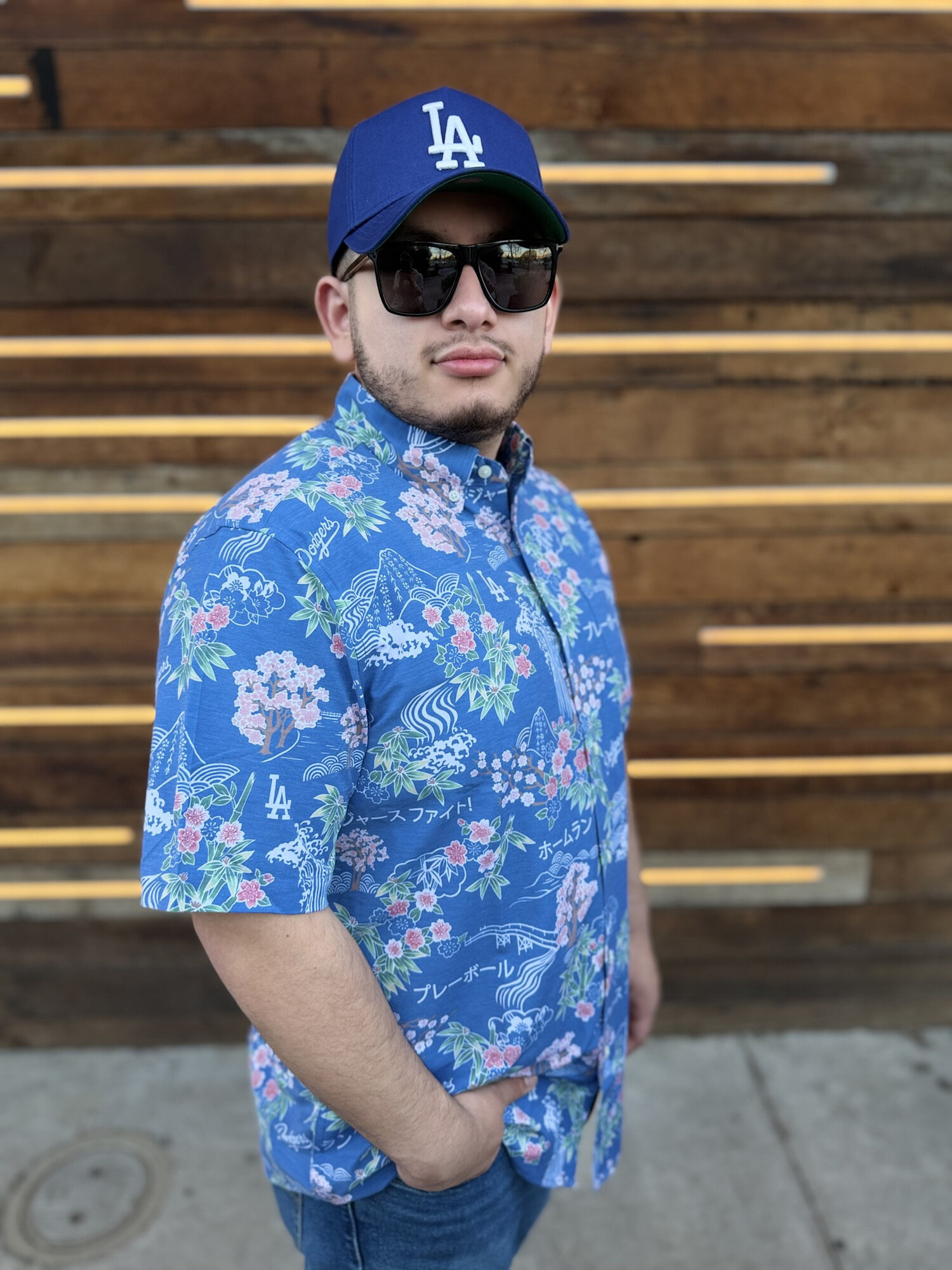 LA Dodgers Reyn Spooner Royal Sakura Spring Performance Button-Down ...