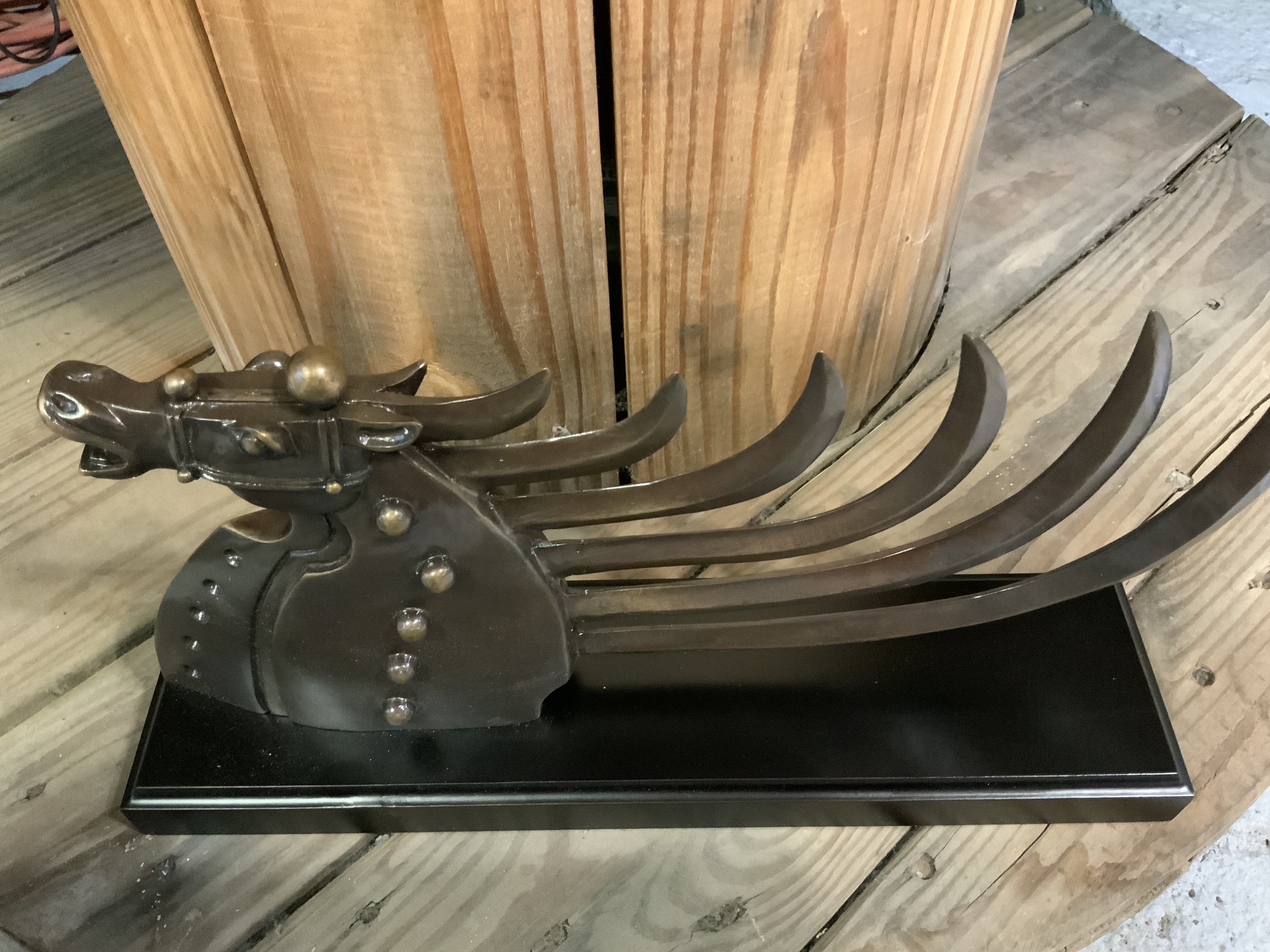 Bronze Asian Horse with Fire Mane Sculpture - Anytime Tack