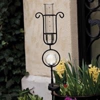 RAIN GAUGE W SOLAR LIGHT - The Attic Door Home/Bella Vita