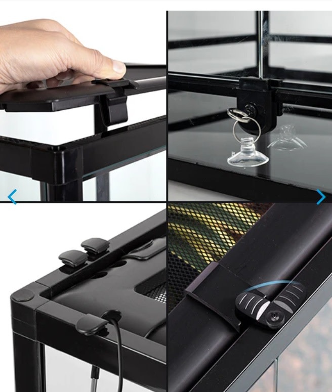 ReptiZoo Terrarium Glass (Flat Packed) - Sliding Doors 2 120 x 45 x 45 ...