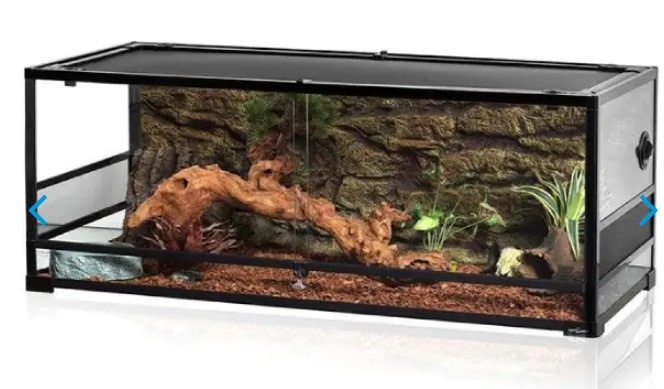 ReptiZoo Terrarium Glass (Flat Packed) - Sliding Doors 2 120 x 45 x 45 ...