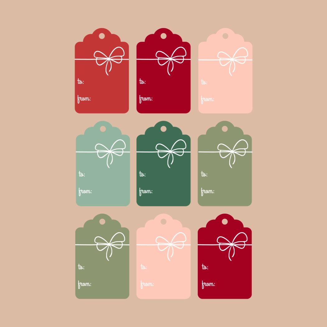 Modern Bow Gift Tags - The Brass Owl