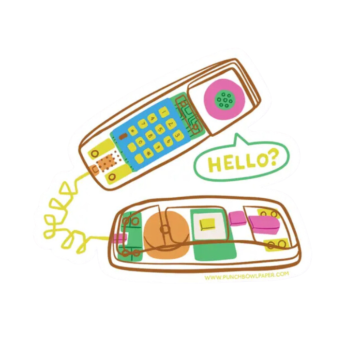 Sticker- 80s clear phone - Portage Bay Goods