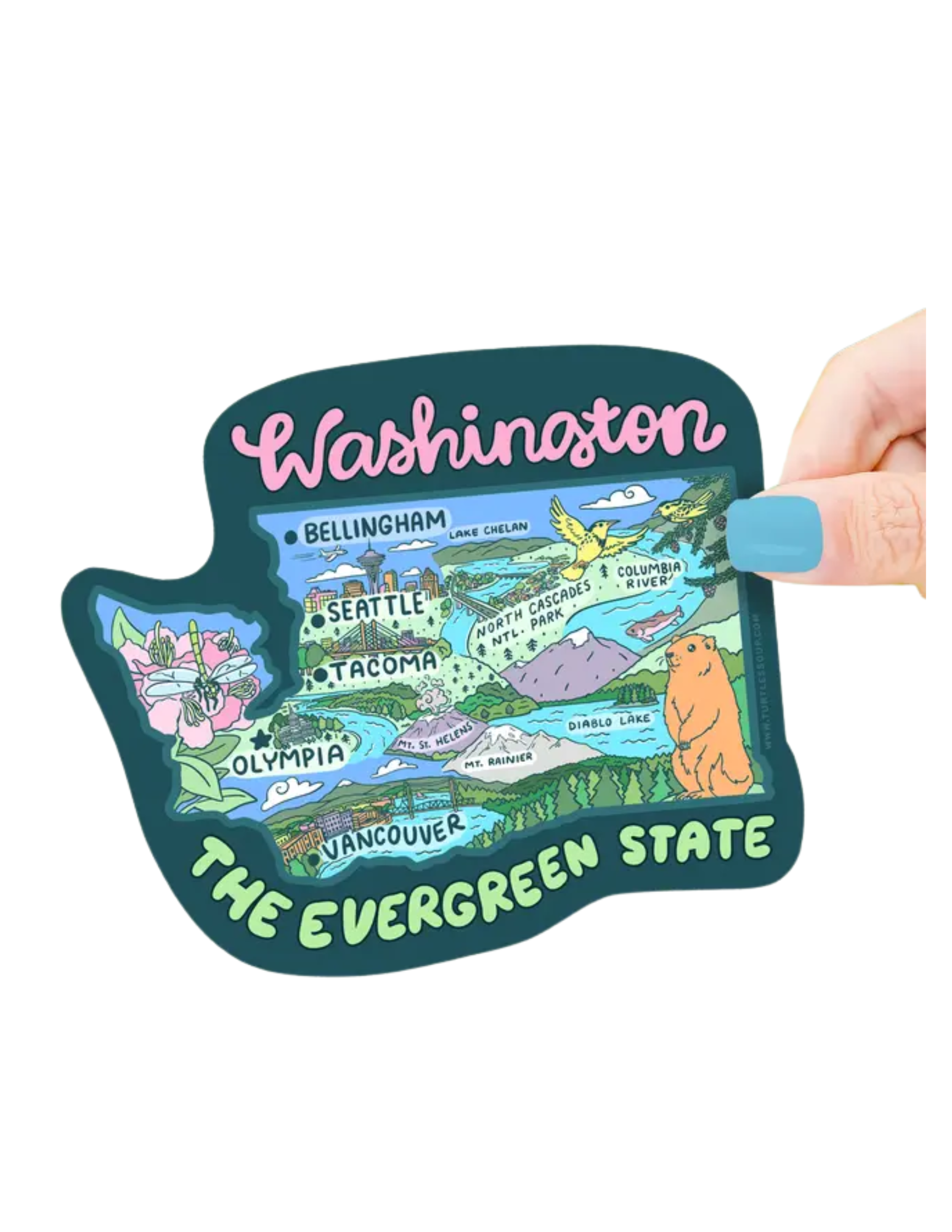 Washington State Map Sticker - Portage Bay Goods