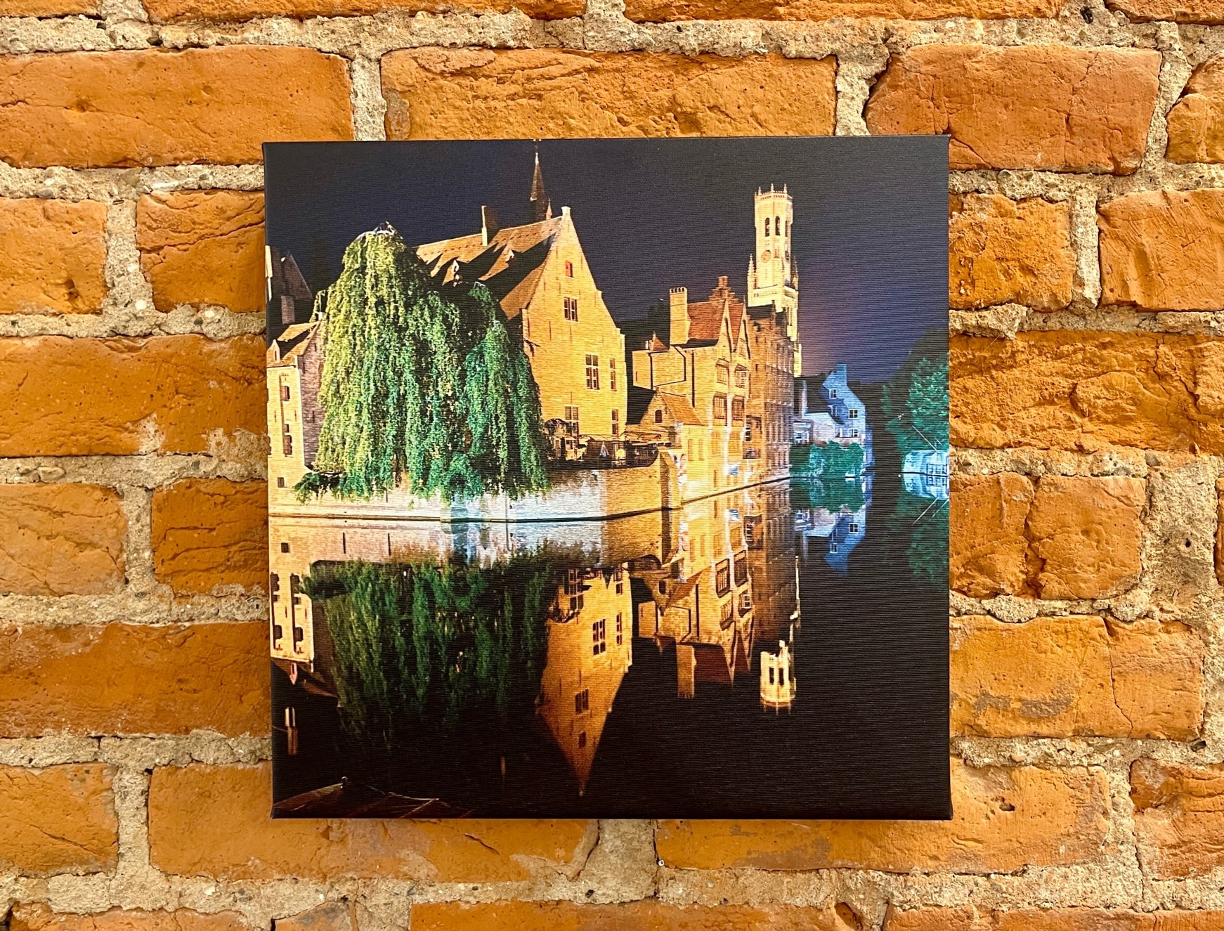 Bruges At Night - European Splendor Original Photo 12x12 - European ...