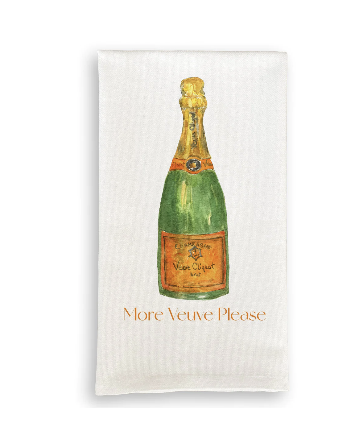 Charming French Grafitti Orange Champagne "More Veuve Please" Towel ...