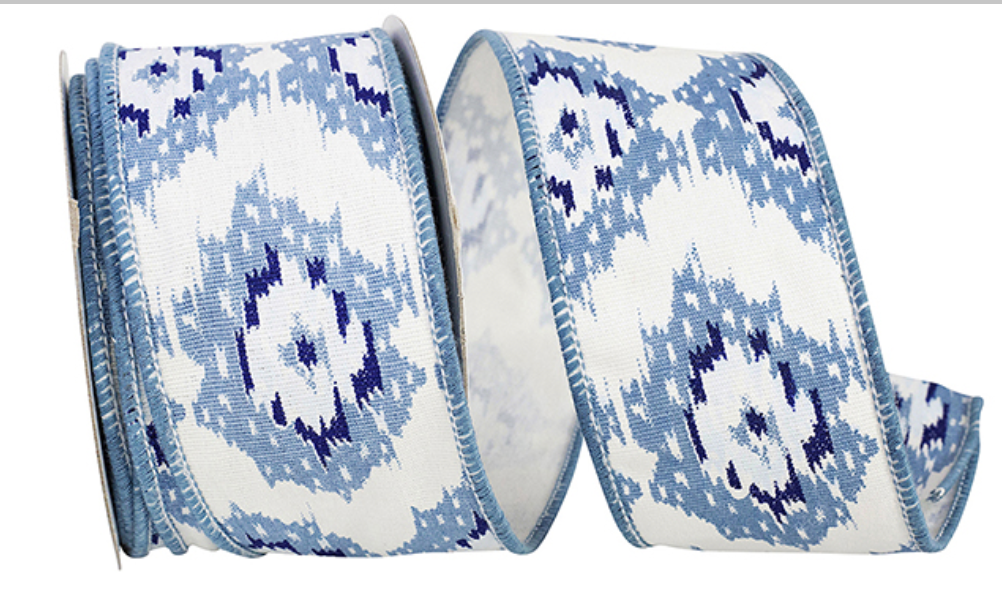 IKAT CANVAS WIRED EDGE RIBBON - 2.5" x 10 Yards - European Splendor®