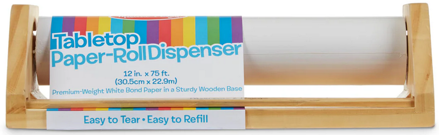 WOODEN TABLETOP PAPER ROLL DISPENSER - THE TOY STORE