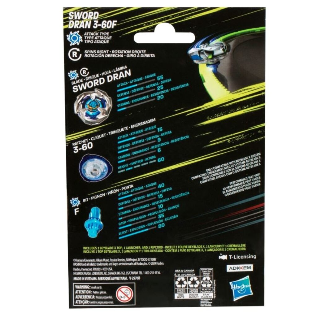 BEYBLADE X SWORD DRAN 3 - THE TOY STORE