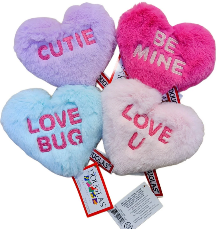 CONVERSATION HEARTS ASST. PLUSH - THE TOY STORE