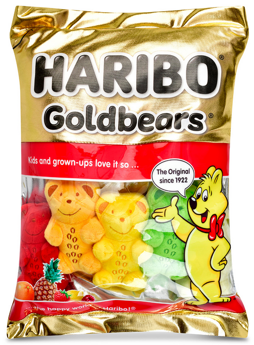 HARIBO GUMMY BEARS PACKAGING PLUSH - THE TOY STORE