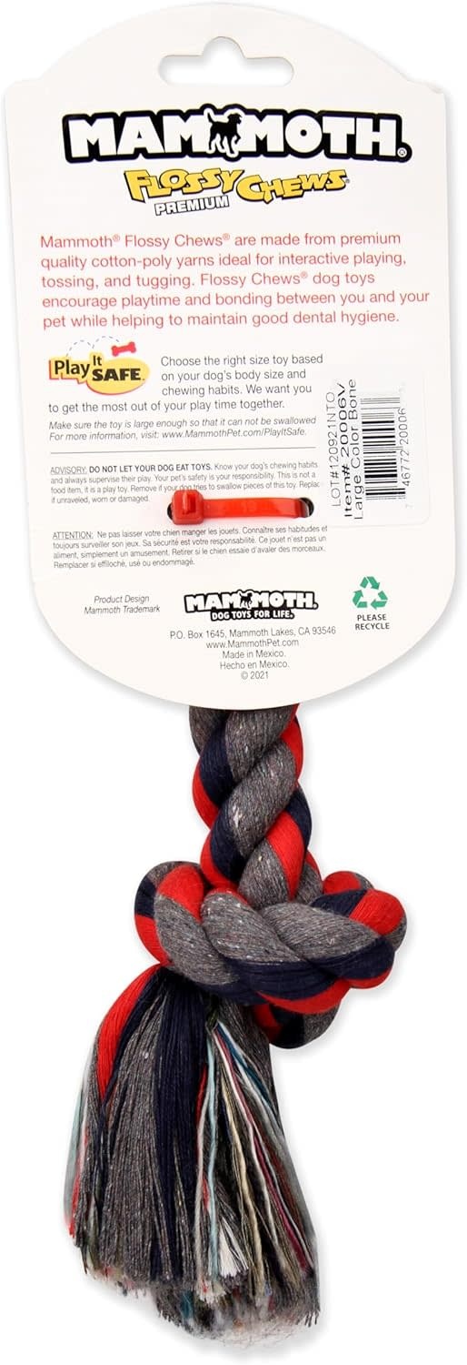 Mammoth Pet Products Cottonblend Color Rope Bone X-Large 16in - Jungle ...