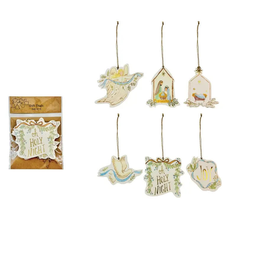 Handmade Recycled Paper Holiday Icon Gift Tags/Ornaments, Set of 6 ...