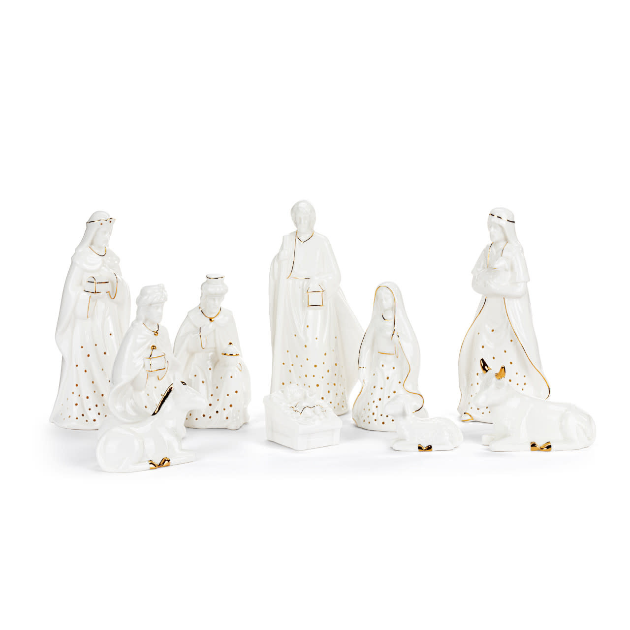 Ceramic LED Nativity Figures - Set of 10 - Seacoast Bookstore