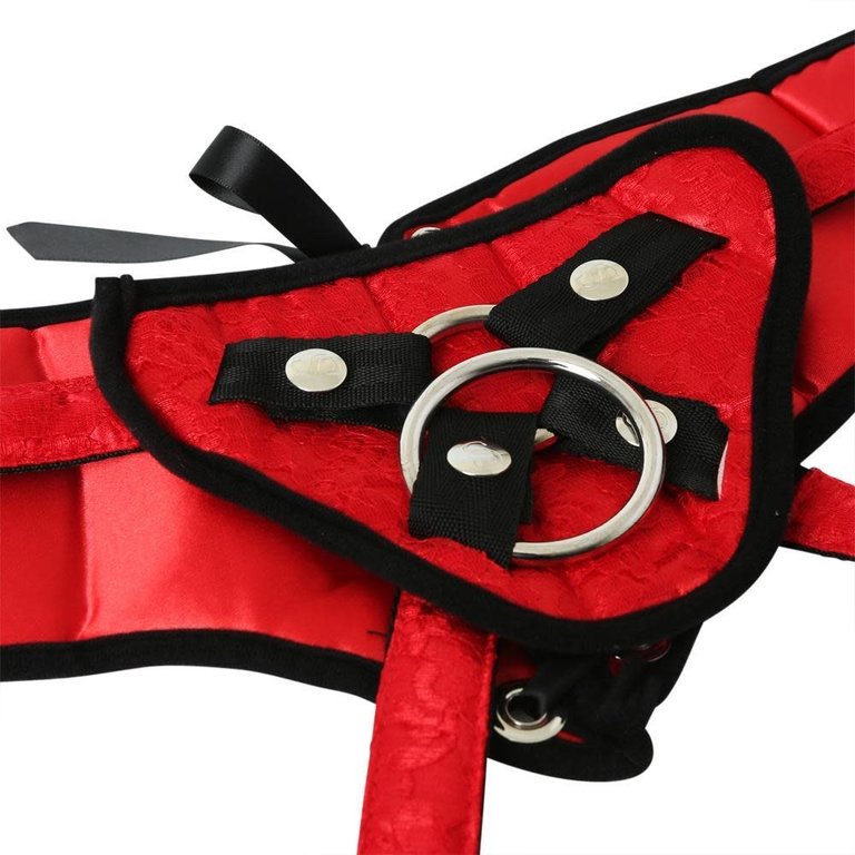 Sportsheets Plus Size Red Lace With Satin Corsette Strap On Groove