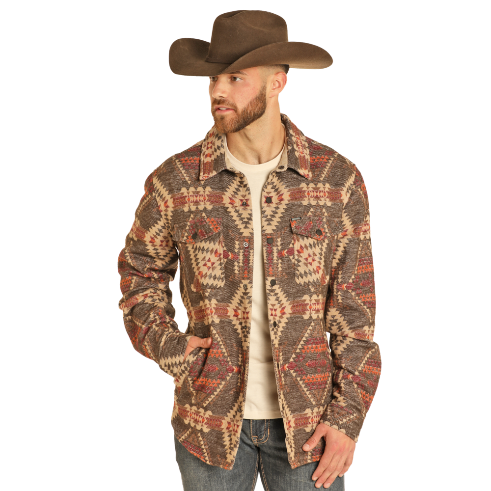 ROCK & ROLL AZTEC JACQUARD SHACKET BM92C04316 - Corral Western Wear