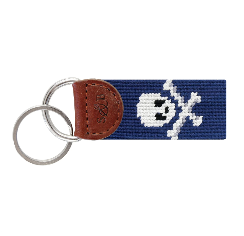 Smather's & Branson Key Fob Jolly Roger Navy - The Initial Choice