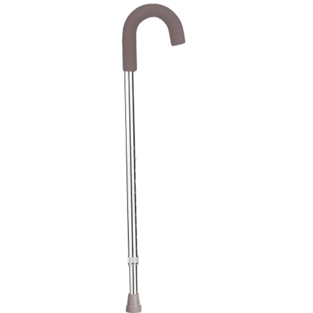 Silver Alum. Curved Handle Cane - Atlantic Healthcare Products