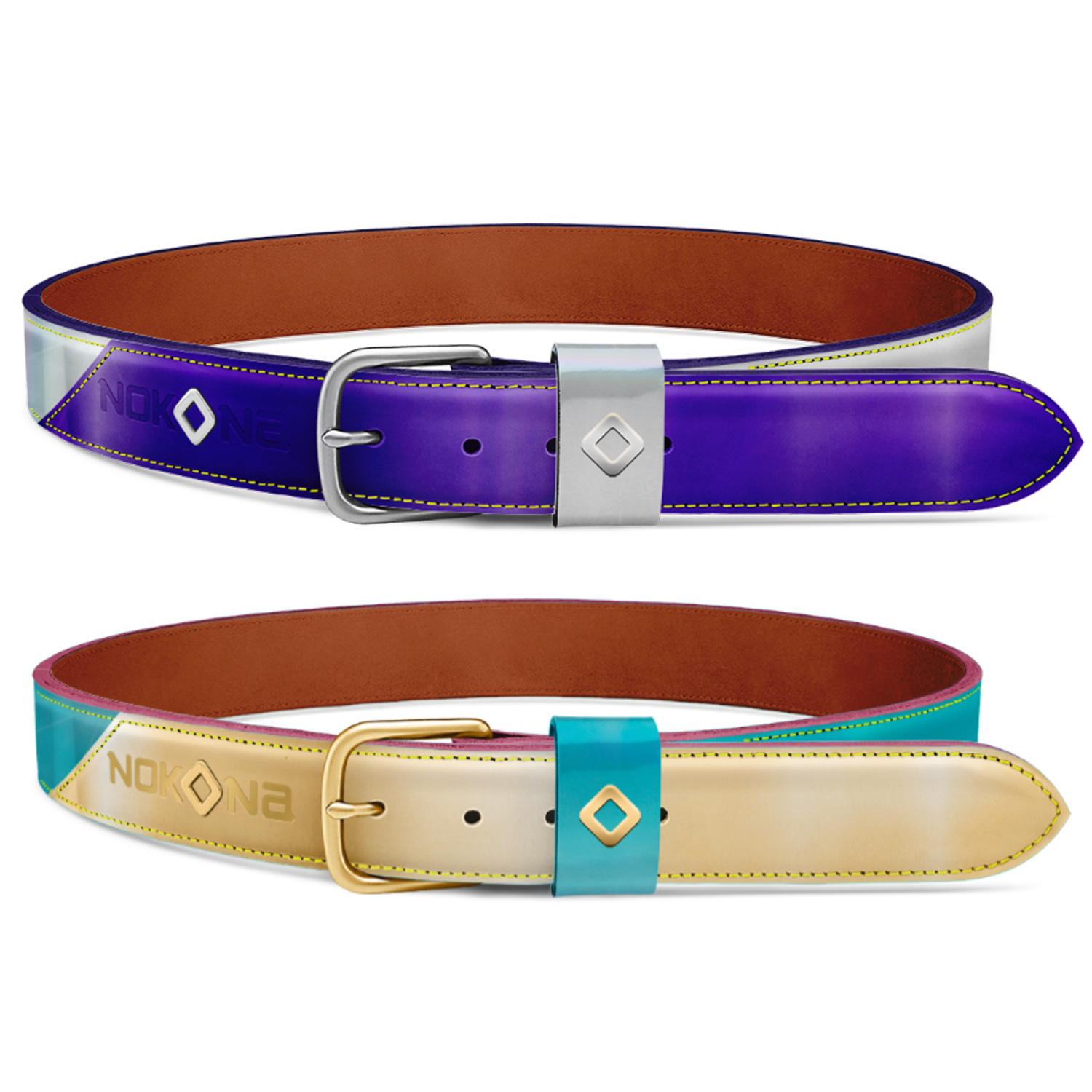 Chrome Leather Baseball Belt - Baseball Town