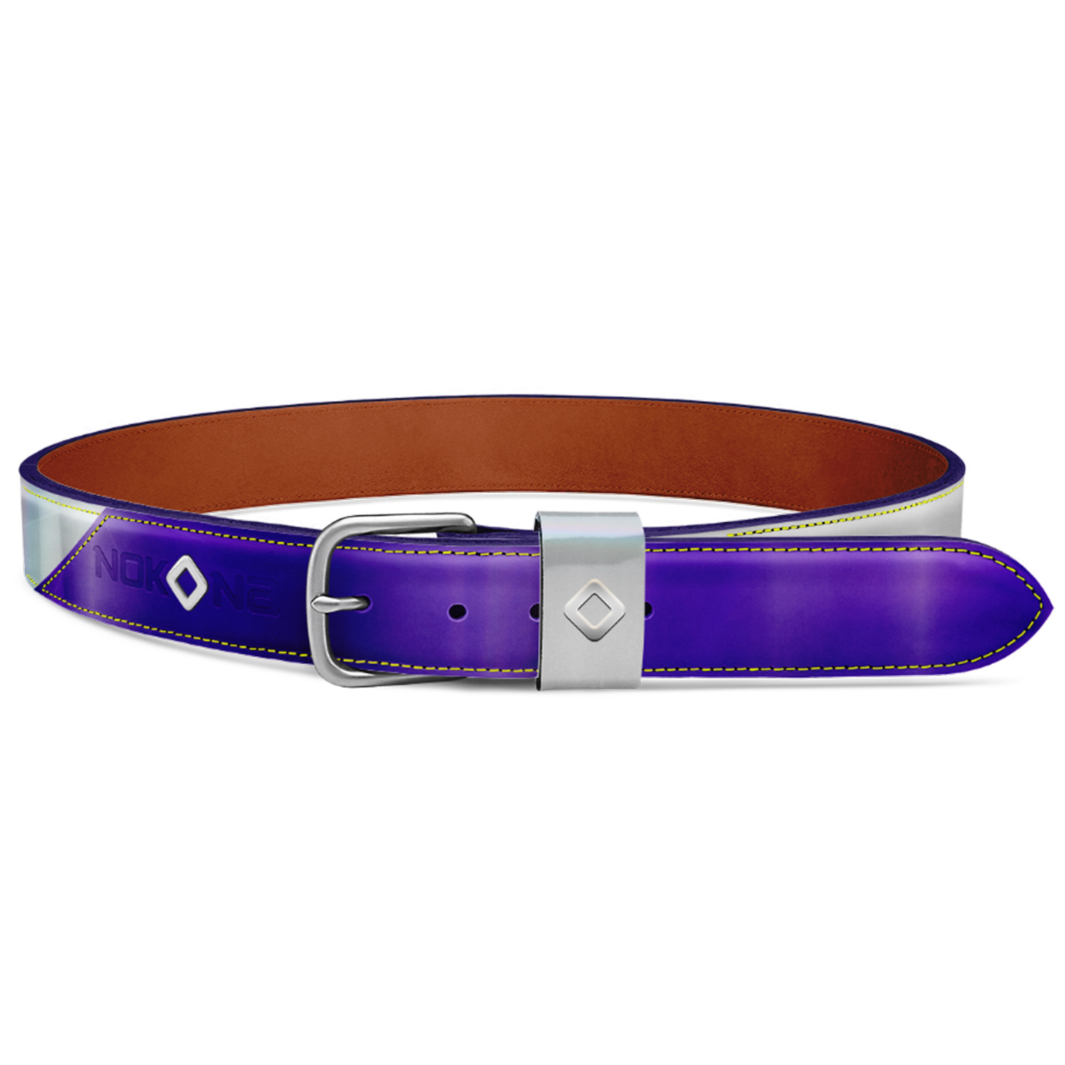 Chrome Leather Baseball Belt - Baseball Town