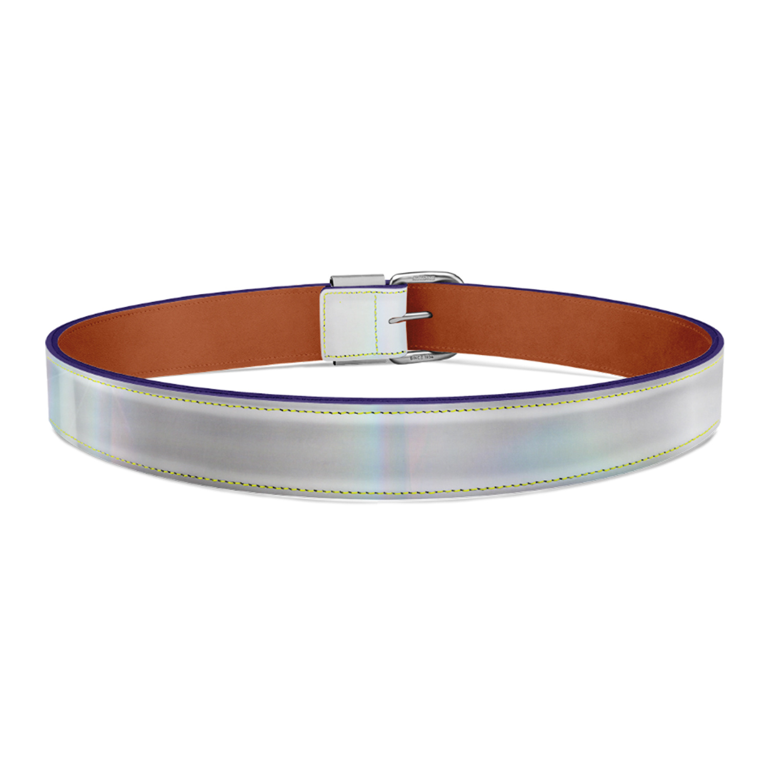 Chrome Leather Baseball Belt - Baseball Town