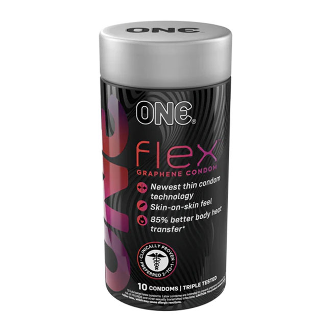 ONE Flex Graphene/Latex Condoms, 10 count - The Tool Shed: An Erotic ...