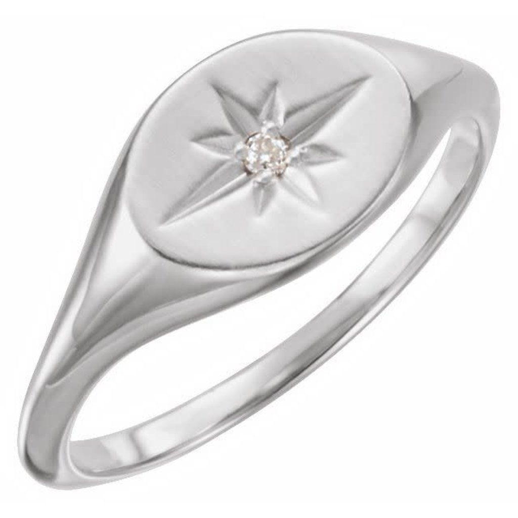 Starburst Birthstone Signet Ring - American Jewelry