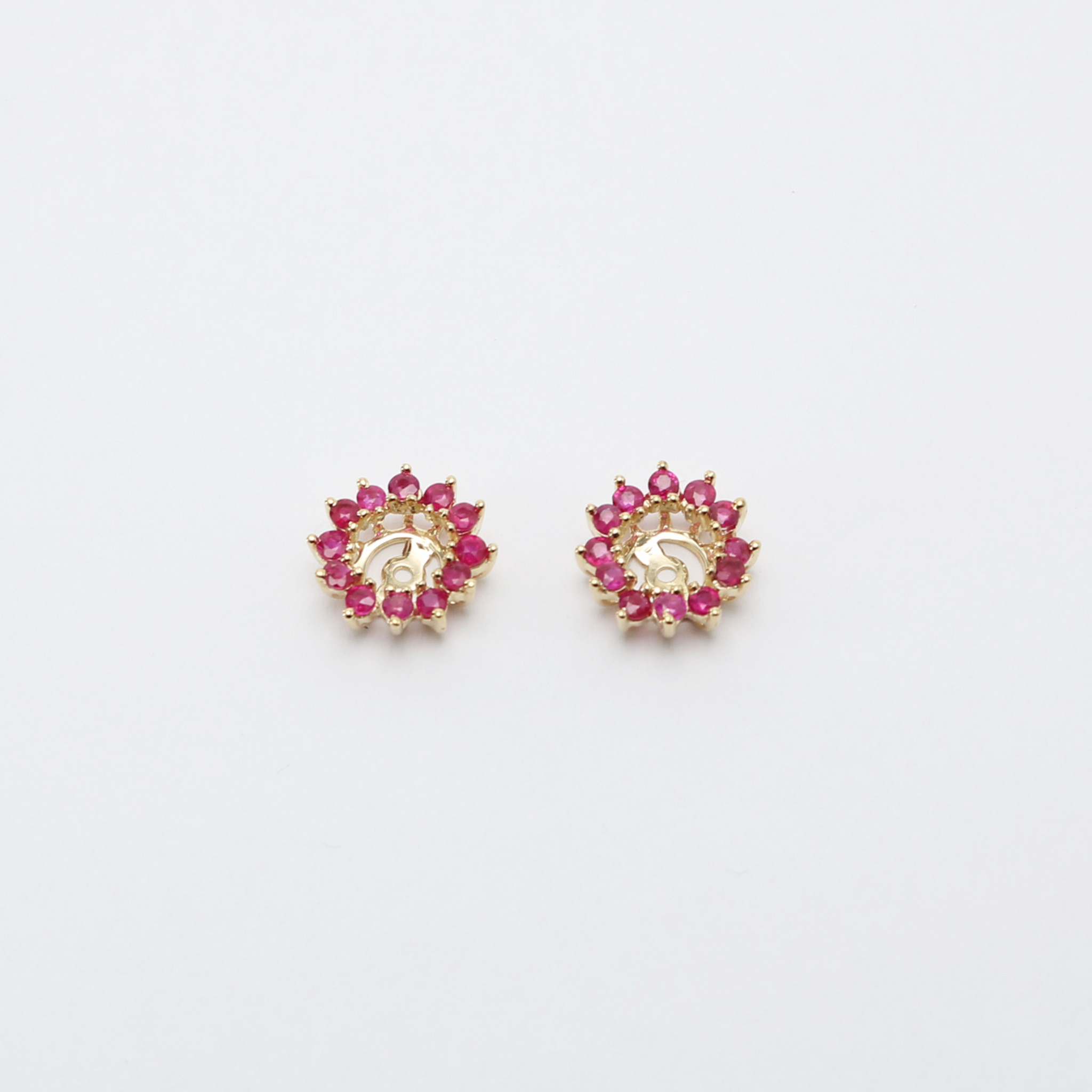 14k Yellow Gold Ruby Earring Jackets - American Jewelry