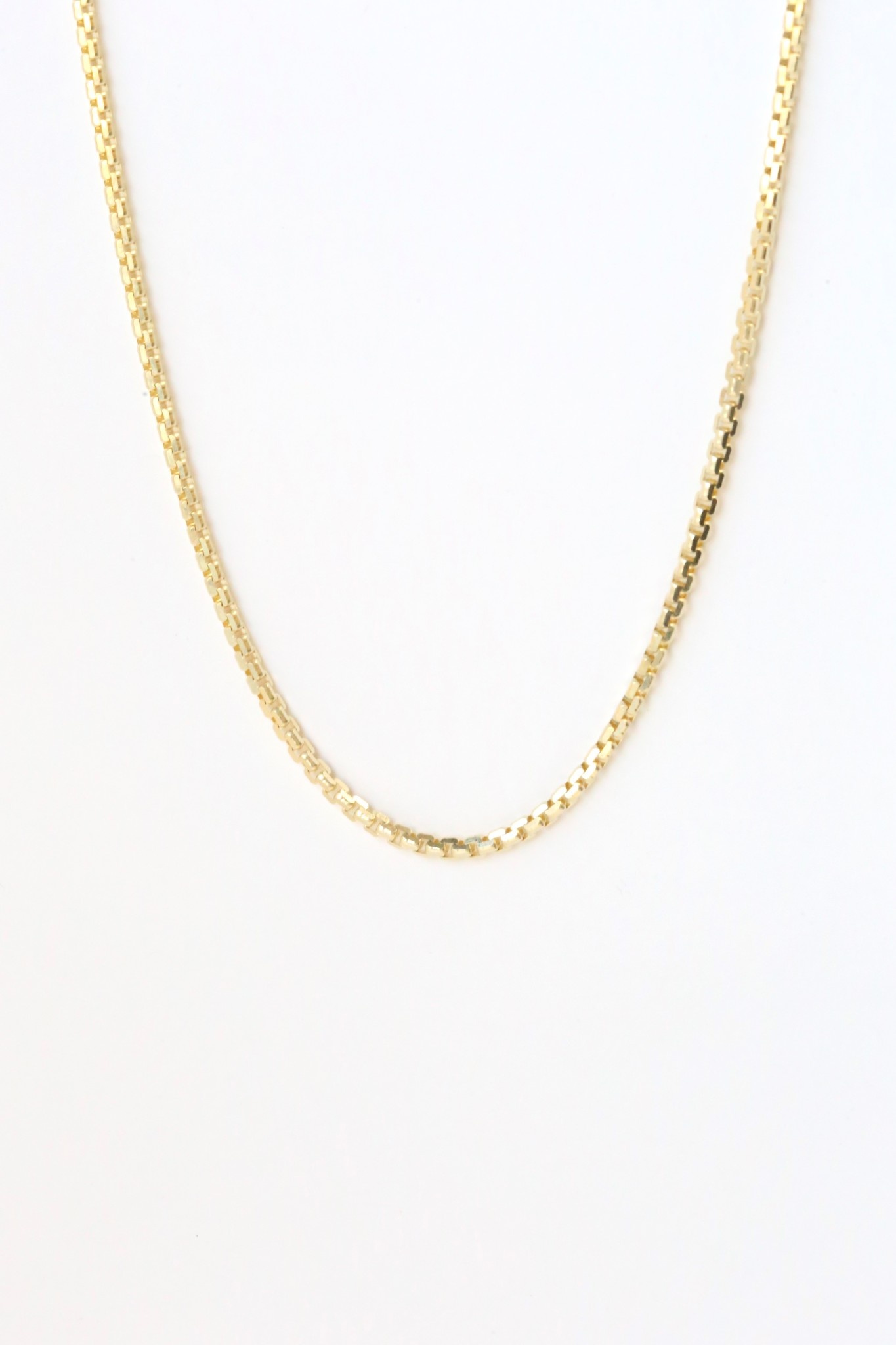 14k Yellow Gold 2.25mm Diamond Cut Rounded Box Chain (22") - American ...