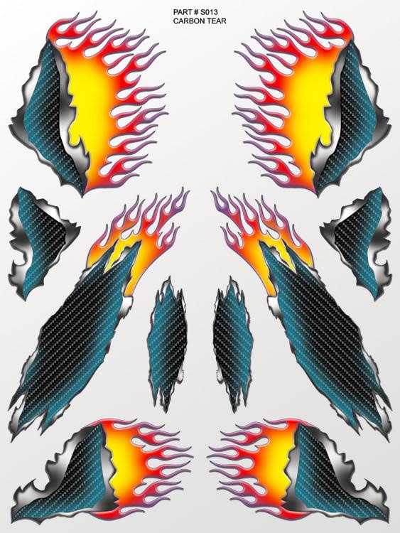 S013 Carbon Tear Sticker Sheet - Michael's RC Hobbies