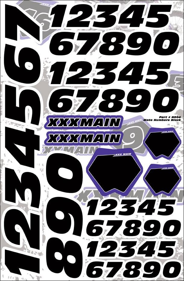 N004 Moto Number Set - Black - Michael's RC Hobbies