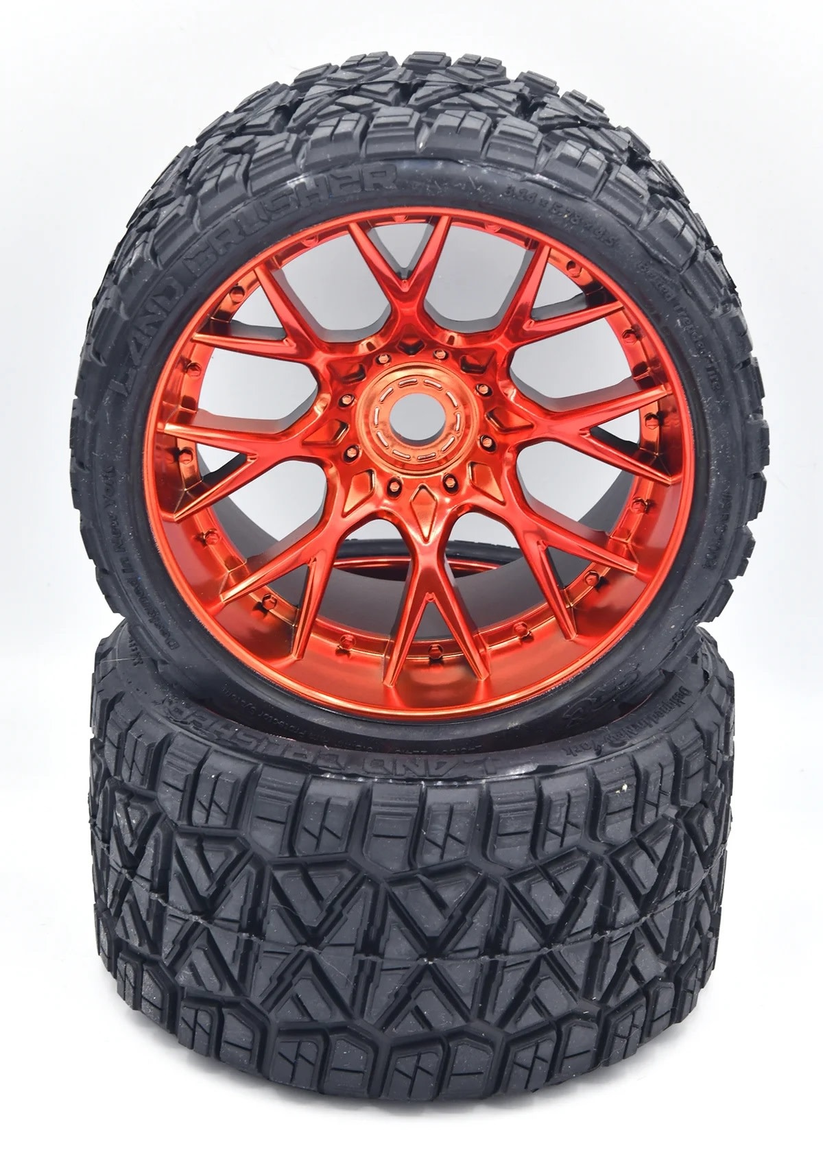 C1004RC Monster Truck Terrain Crusher Belted tire preglued on WHD Red ...