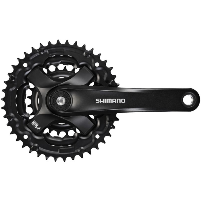 Shimano, FC-TY501, Crankset, 6/7/8 sp., 175mm, 28/38/48T w/CG, Riveted, Square, 47.5mm, Black ...
