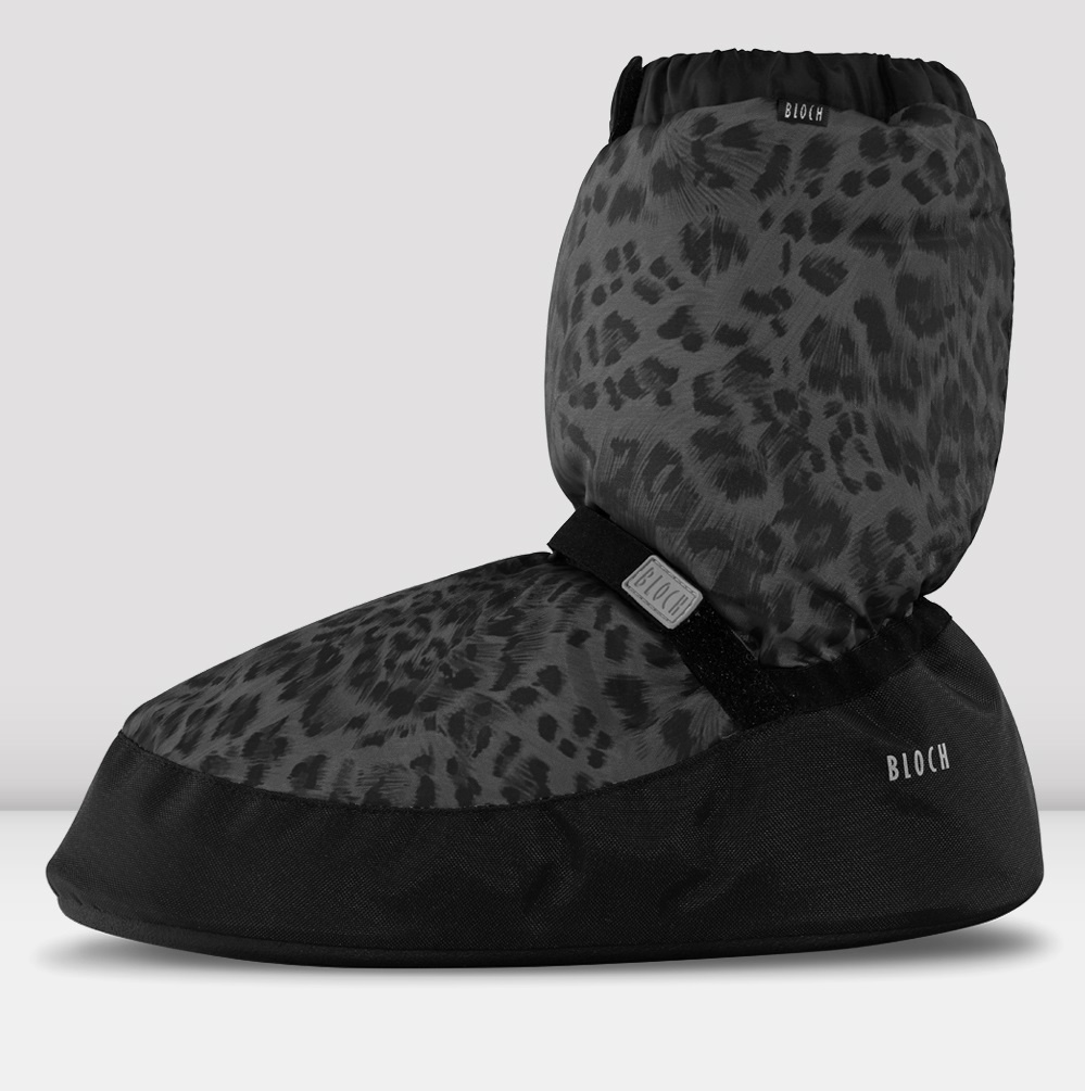 Bloch Printed Warm Up Booties IM009P - Black and Pink Dance Supplies, Tulsa