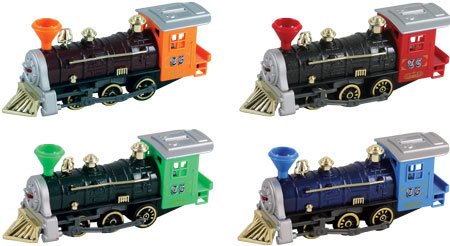 Pull Back Train -Die Cast Orange, Green, Blue, Red - SeashoreTrolleyMuseum