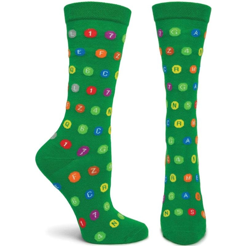 MTA Subway Dots Womens Green Sock - SeashoreTrolleyMuseum