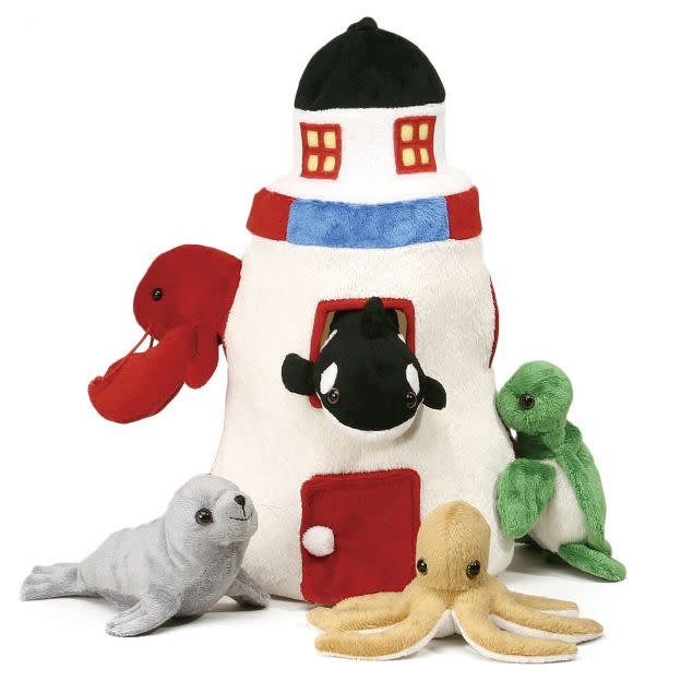 12" Lighthouse with lobster & friends - SeashoreTrolleyMuseum