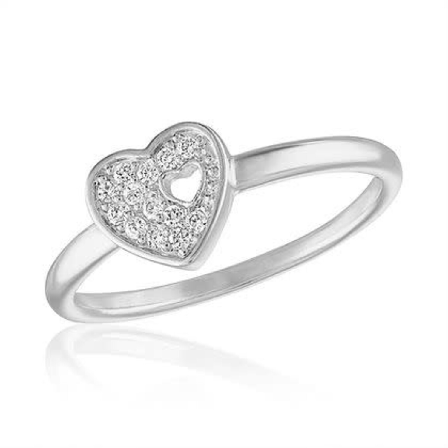 Cutout CZ Heart Stack Ring - Amber Marie and Company