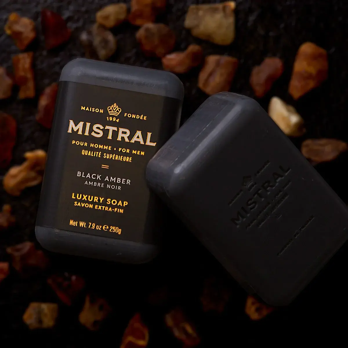 MISTRAL Black Amber Bar Soap - Amber Marie and Company