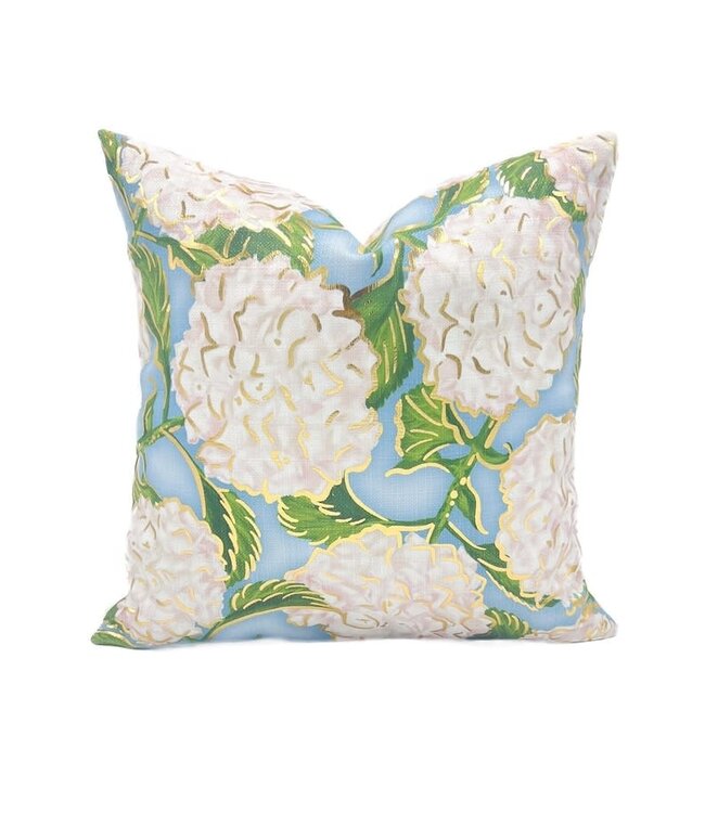 Gold Foil Hydrangeas Pillow - Amber Marie and Company