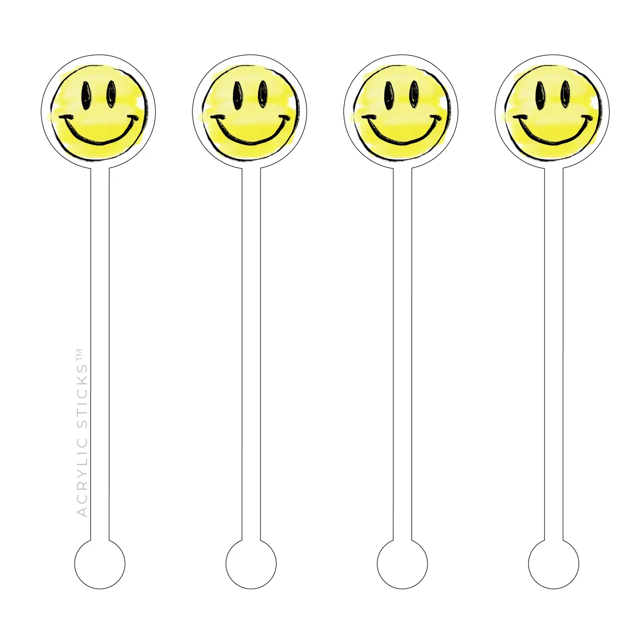 Smiley Face Acrylic Stir Sticks - Amber Marie and Company