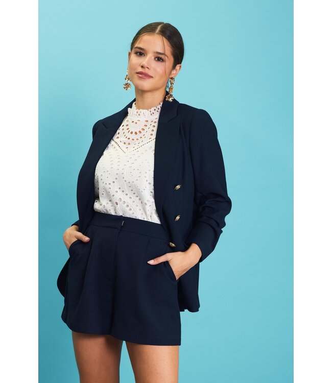 Mila Pleated Shorts With Back Elastic - Amber Marie and Company