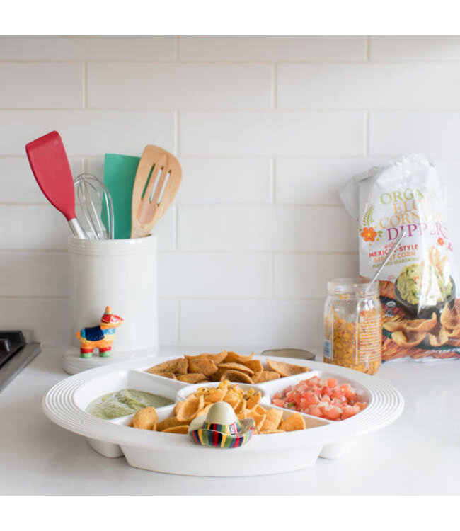 NORA FLEMING Pinstripes Melamine Divided Dish - Amber Marie and Company