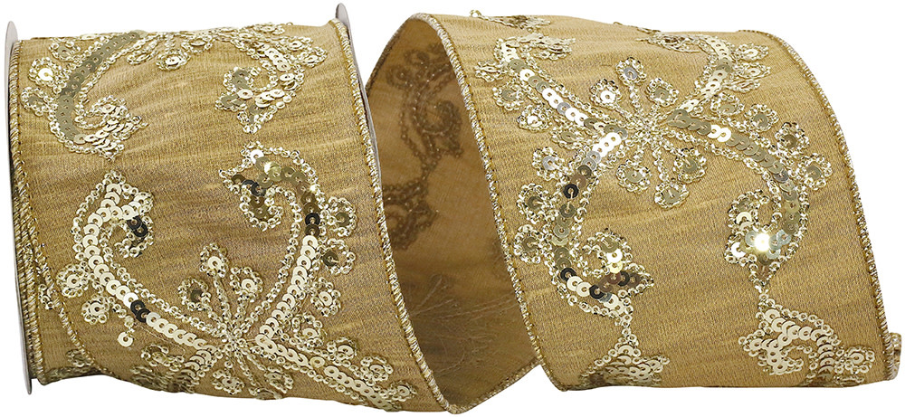 Dubai Sequin Wired Edge Ribbon - Amber Marie and Company