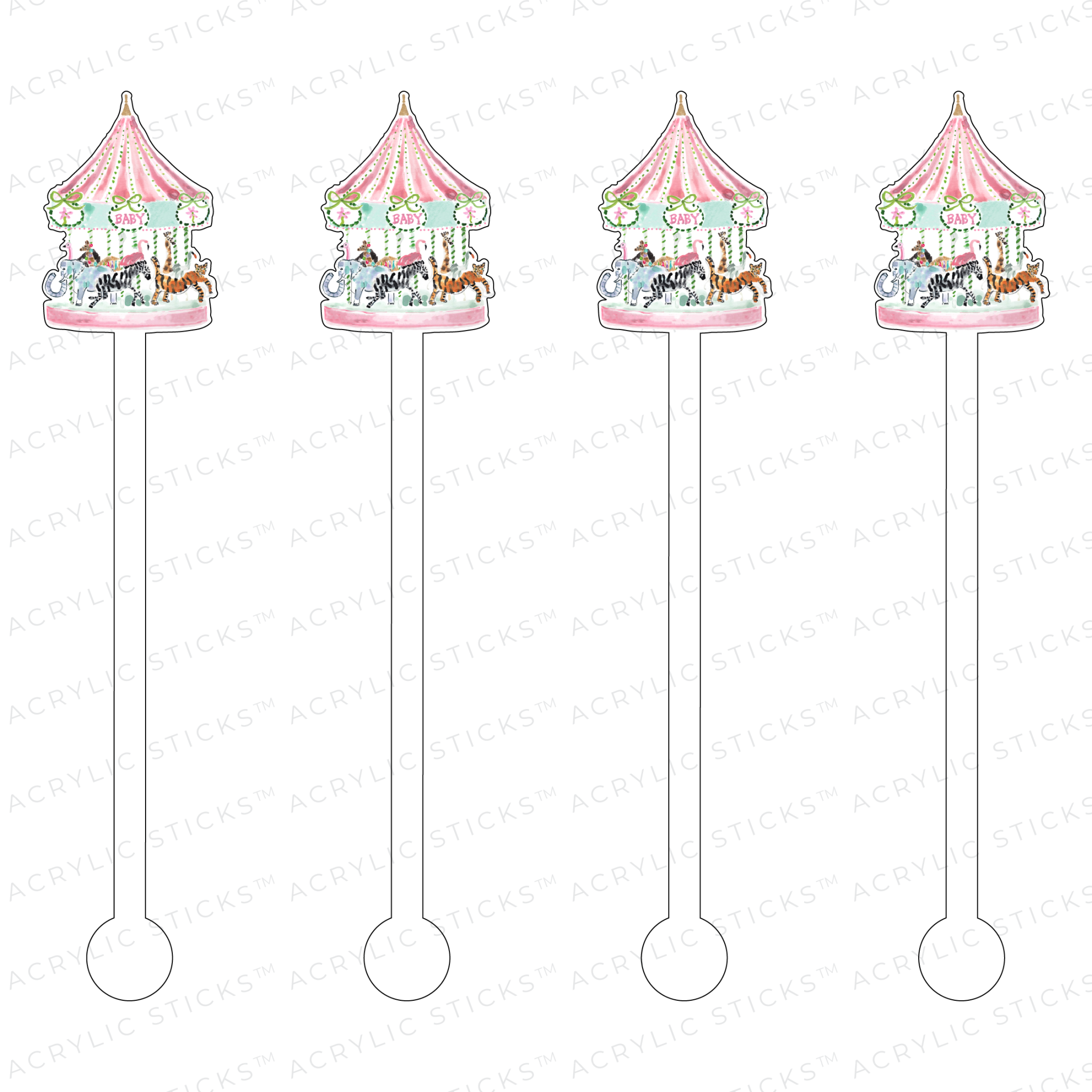 As X Evelyn Henson Baby Carousel Acrylic Stir Sticks - Amber Marie and ...