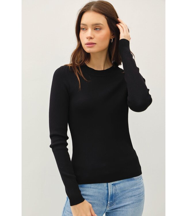 Sandra Soft Classic Cut Basic Sweater Top - Amber Marie and Company
