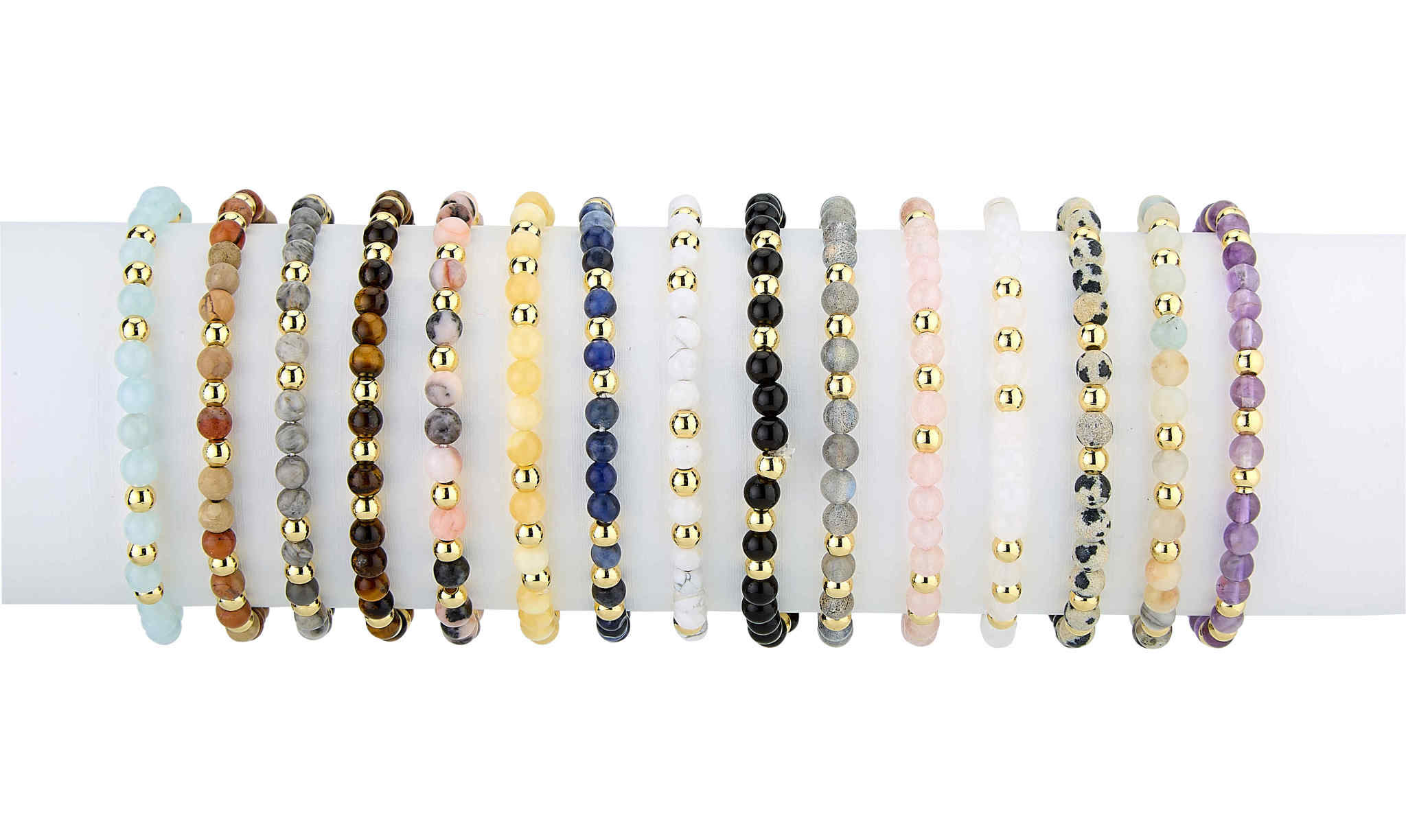 4MM Gold Ball H20 Resistant Semi Precious Stone - Amber Marie and Company