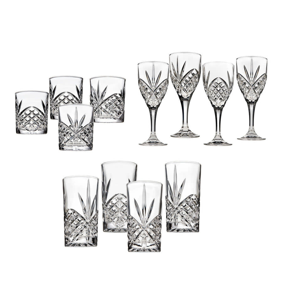 Dublin Crystal Glass Set of 12 - Amber Marie and Company