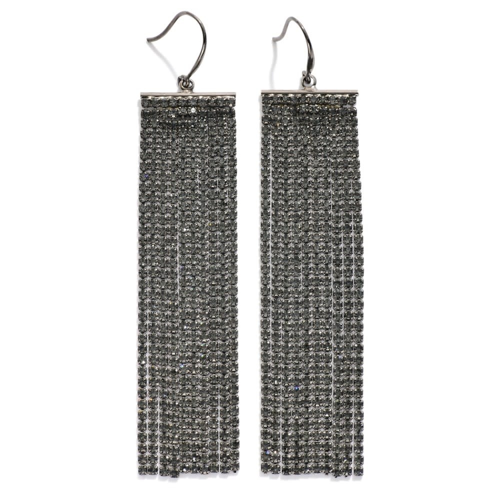 Rhinestone Fringe Drop Earrings - Amber Marie and Company
